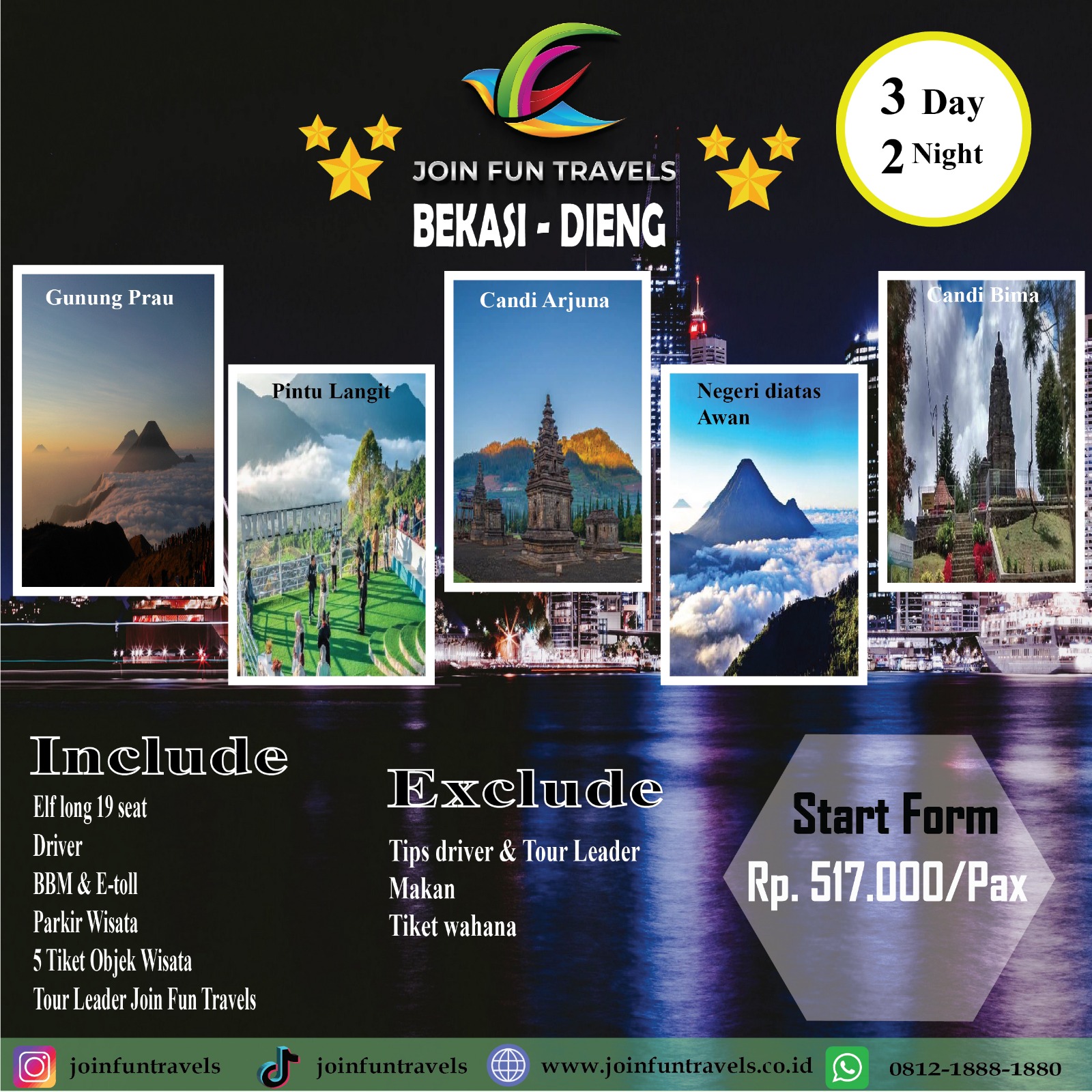 PAKET WISATA DIENG SEKUNIR OPEN TRIP 3D2N - Sewa Hiace luxury , Hiace ...